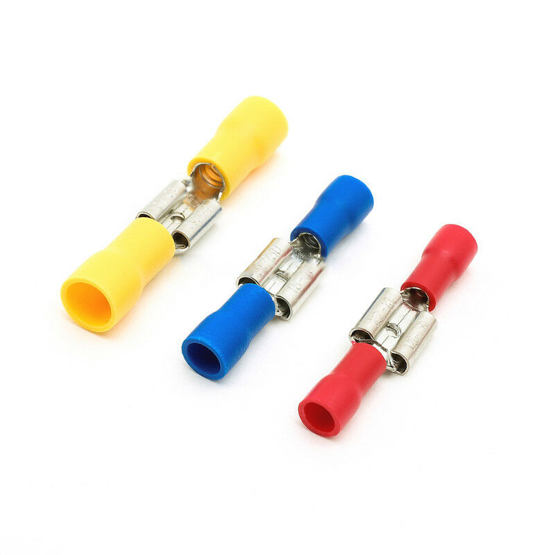 Female & Male Spade Insulated Electrical Crimp Terminal Connectors Red ...
