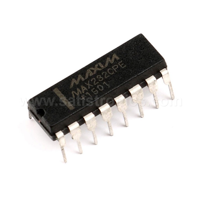 MAXIM MAX232CPE DIP +5V-Powered Multichannel RS-232 Drivers/Receivers | Satistronics