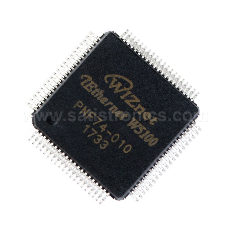 WIZNET W5100 Ethernet controller 8 bit BUS SPI LQFP80 3.3VDC Channels4 ...